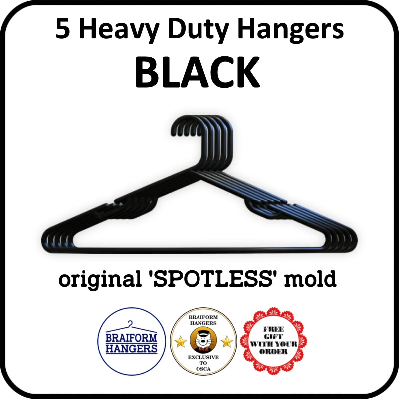 Plastic Clothes Hangers - Heavy Duty - Black – Osca Shop